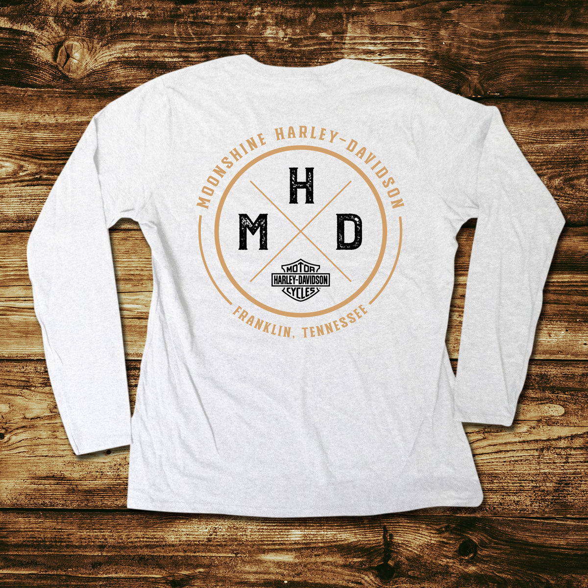 Graphic Letter White Long Sleeve — Moonshine Harley-Davidson