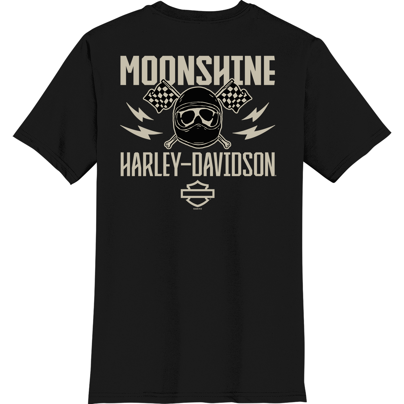 Pre-Order! White Hemet Black T-Shirt — Moonshine Harley-Davidson
