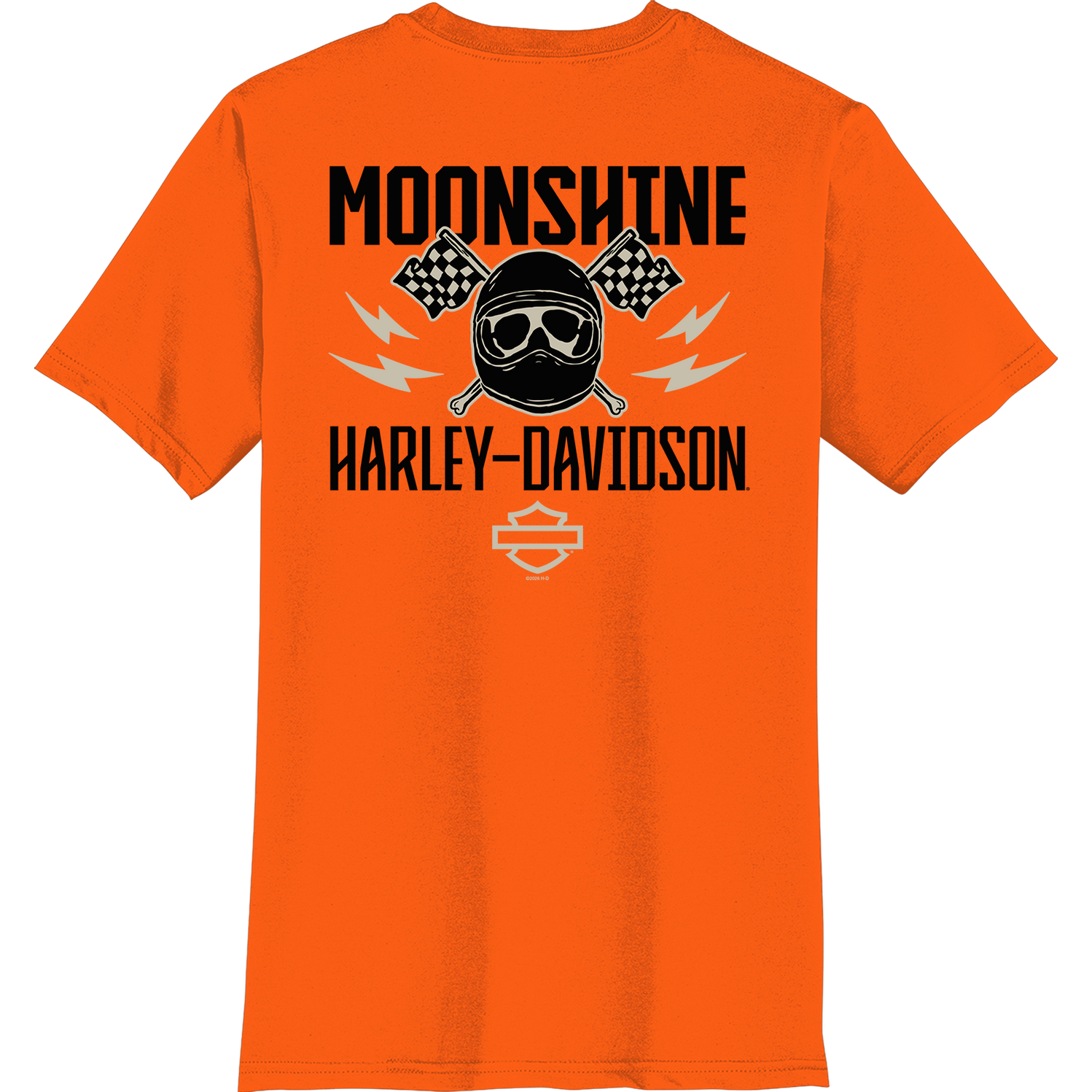 Pre-Order! Black Helmet Harley Orange T-Shirt — Moonshine Harley-Davidson